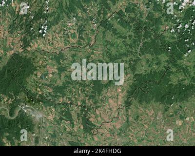 Nograd, county of Hungary. High resolution satellite map. Locations and ...