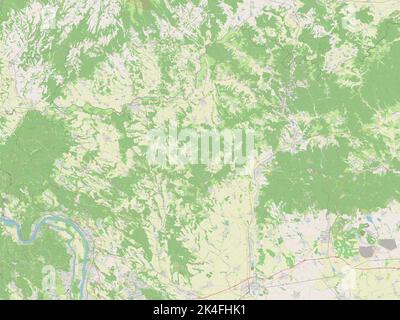 Nograd, county of Hungary. Open Street Map. Locations of major cities ...