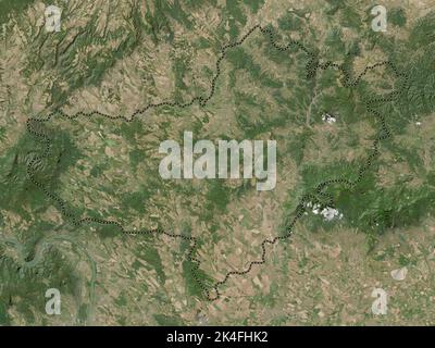 Nograd, county of Hungary. Low resolution satellite map. Locations of ...