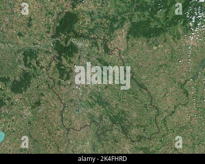 Pest, county of Hungary. High resolution satellite map. Locations and ...