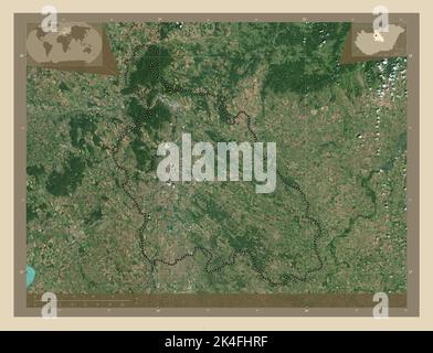 Pest, county of Hungary. High resolution satellite map Stock Photo - Alamy