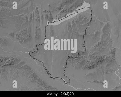 Somogy, county of Hungary. Grayscale elevation map with lakes and ...