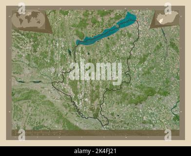 Somogy, county of Hungary. High resolution satellite map Stock Photo ...