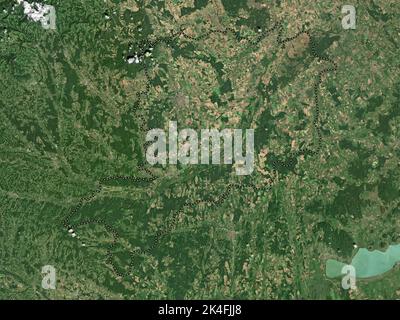 Vas, county of Hungary. High resolution satellite map. Locations and ...