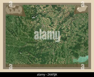 Vas, county of Hungary. High resolution satellite map Stock Photo - Alamy