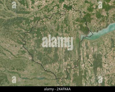 Zala, county of Hungary. Low resolution satellite map. Locations and ...