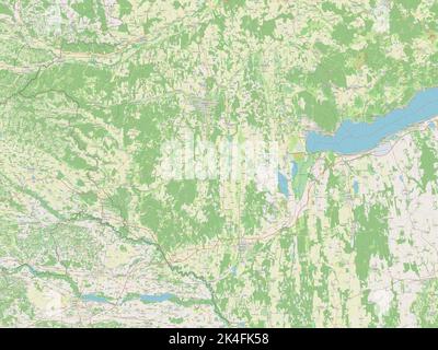 Zala, county of Hungary. Open Street Map. Locations and names of major ...