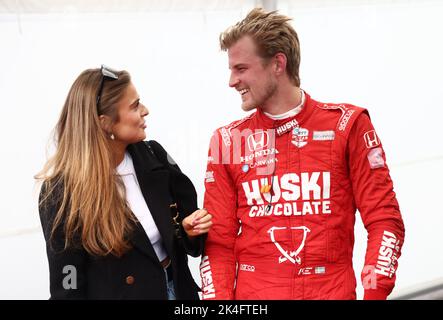 No. 8 Marcus Ericsson with his girlfriend Iris Tritsaris Jondahl ...