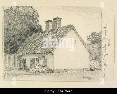 Drawing by Ferdinand Boberg. Stockholm, Djurgården, Blockhusudden ...