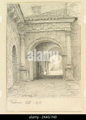 Drawing by Ferdinand Boberg. Kalmar, Kalmar Castle Nordic Stock Photo ...