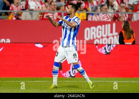 Brais Mendez of Real Sociedad celebrates after scoring goal during the ...