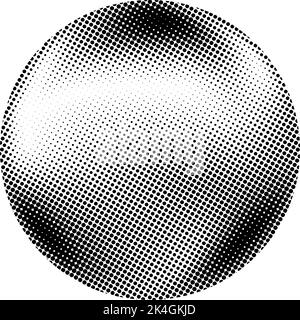 Halftone sphere. Comic texture globe. Semitone dotted circle. Round ...