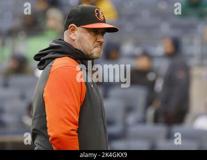 Baltimore Orioles starting pitcher Brandon Young throws during the ...