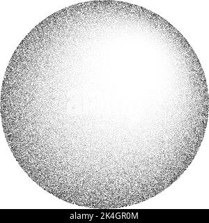 Grain circle gradient. Stippled round shape. Radial stochastic dotwork ...