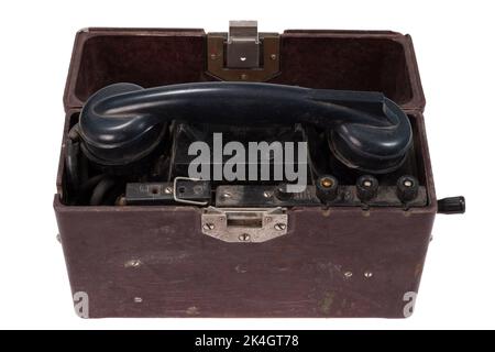 soviet army field phone ww2 era isolated on white background Stock ...