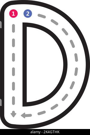 Tracing alphabet letter X uppercase prewriting dotted line element for kindergarten and ...