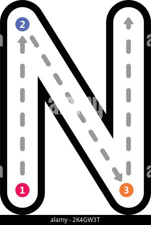 Tracing alphabet letter X uppercase prewriting dotted line element for kindergarten and ...