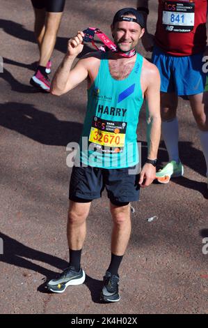Harry Judd after finishing the the TCS London Marathon. Picture date ...
