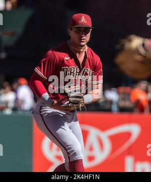 Arizona Diamondbacks third baseman Josh Rojas (10) in the first inning ...