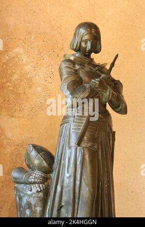 Joan of Arc (1412-1431), defender of the French nation, on a mural ...