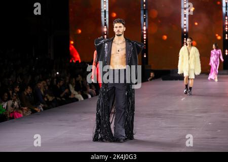 Baptiste Giabiconi walks the runway of the Le Défilé L'Oréal during ...
