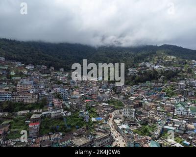 An aerial view of the Kohima Nagaland cityscape and home to the famous ...