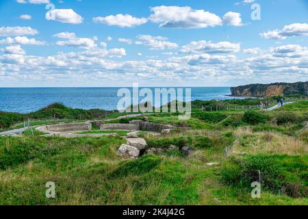 The Atlantic Wall with bomb shelter at Landing site of June 6, 1944 at ...