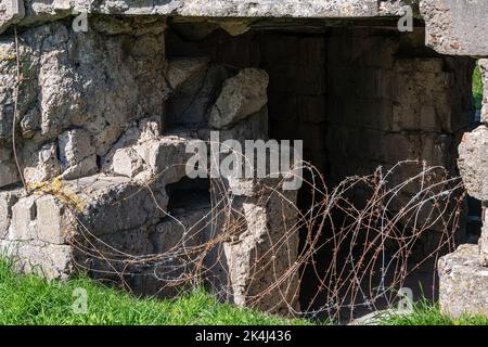 The Atlantic Wall with bomb shelter at Landing site of June 6, 1944 at ...