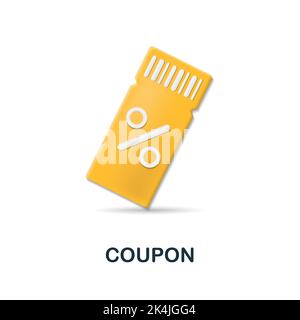 Coupon icon. 3d illustration from online store collection. Creative ...