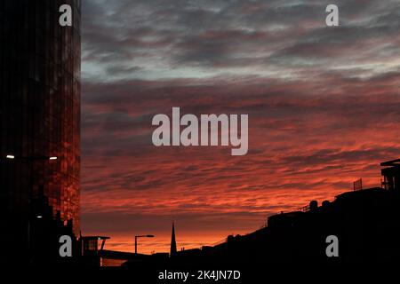 Early morning sunrise over Birmingham. Picture date: Monday October 3 ...