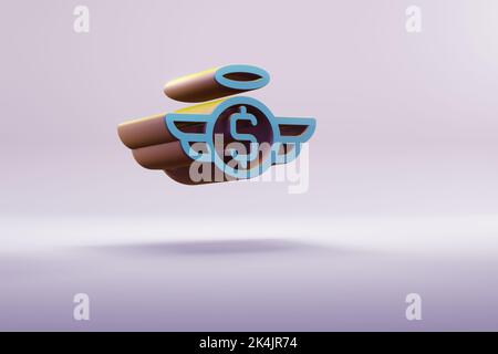 Beautiful illustration Blue Dollar Price symbol icons on a bright pink ...