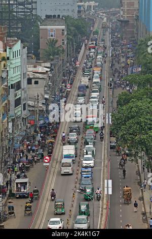 A view of The Mayor Mohammed Hanif Flyover chankharpul end, Dhaka ...