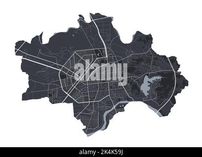 Chiayi vector map. Detailed map of Chiayi city administrative area ...