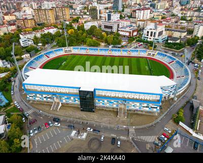 Fadil Vokrri Stadium. Pristina City Aerial View, Capital of Kosovo ...