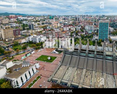Pristina Modern City Center and Residential Buildings. Aerial View over ...