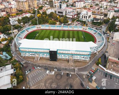 Fadil Vokrri Stadium. Pristina City Aerial View, Capital of Kosovo ...