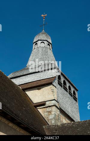 Land of Troncais. Le Breton village. The Saint-Mayeul chapel. Allier ...
