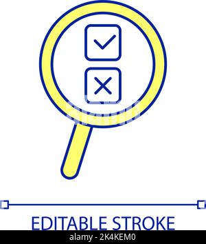 analysing result line icon, outline symbol, vector illustration ...