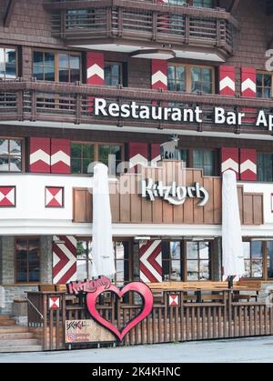 Kitzloch après ski bar and restaurant in Ischgl, Tyrol, Austria Stock ...