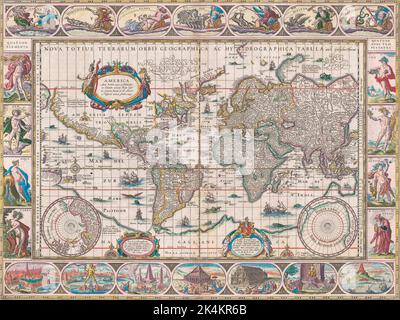 Old World Map, 17th Century, illustration, 1626 Stock Photo - Alamy