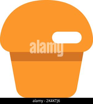 Outline, simple vector cupcake icon isolated on white background. eps ...