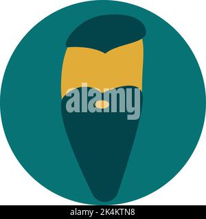 A man with long black hair, with thick and small drooping moustache ...