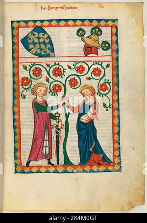 The "Codex Manesse", also known as the "Great Heidelberg Book of Songs ...