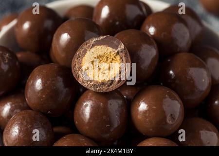 Sweet Chocolate Malted Milk Balls Ready to Eat Stock Photo - Alamy