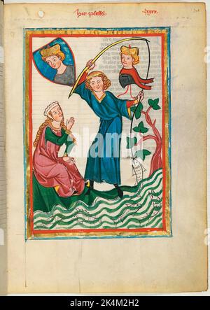 The "Codex Manesse", also known as the "Great Heidelberg Book of Songs ...