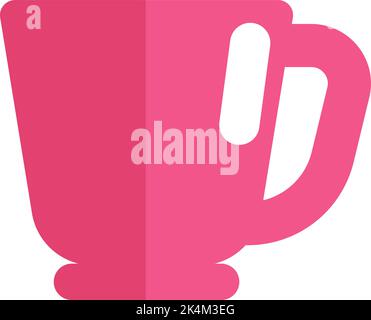 Tall pink mug, illustration, vector on a white background Stock Vector ...
