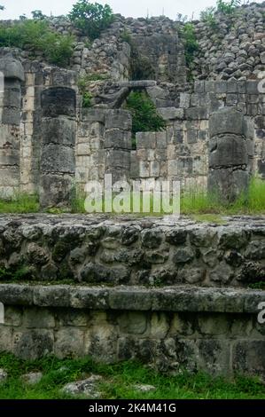 mayan pyramids in mexico, stone construction, surrounded by vegetation ...