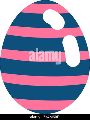 happy easter dark striped egg decoration leaf vector illustration white ...