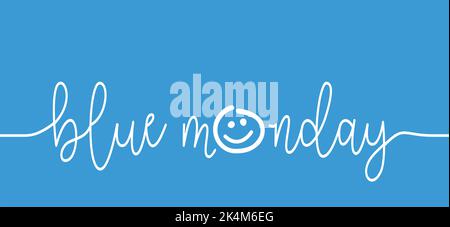 Slogan happy blue monday. Best vector slogans Stock Photo - Alamy