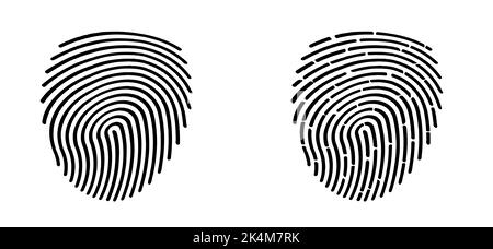 Fingerprint scan. Cartoon people finger print pictogram. Digital ...